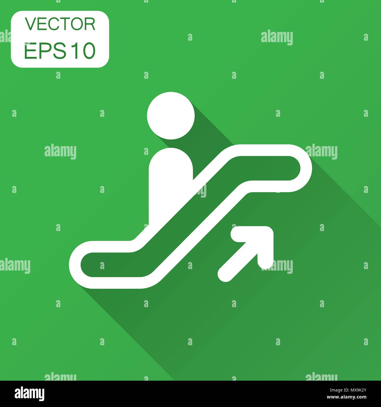 Escalator elevator icon. Vector illustration with long shadow. Business ...