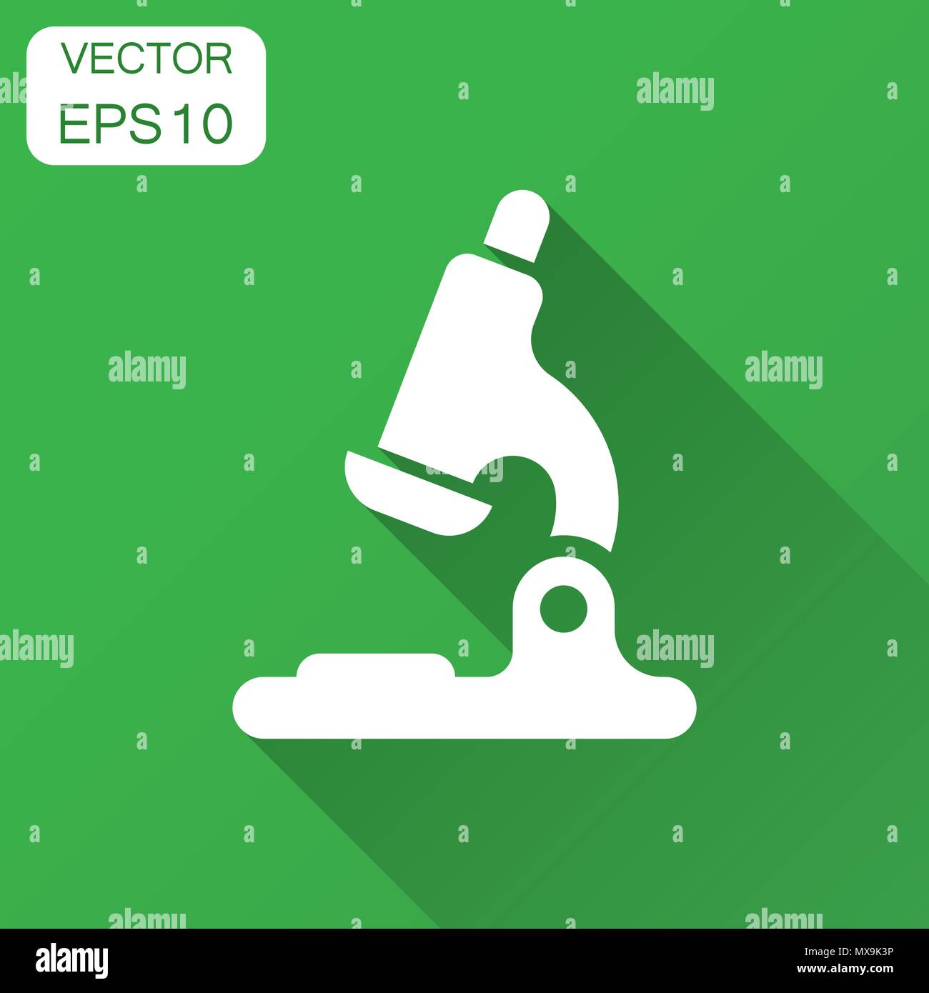 Microscope lab icon. Vector illustration with long shadow. Business ...