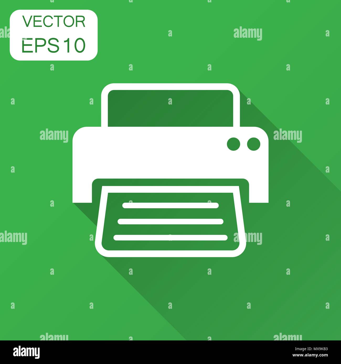 Printer icon. Vector illustration with long shadow. Business concept ...