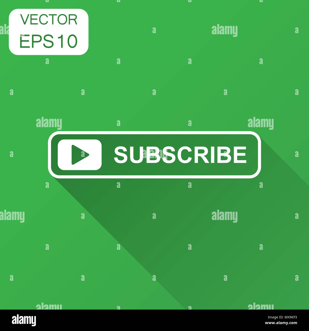 Subscribe button icon. Vector illustration with long shadow. Business ...