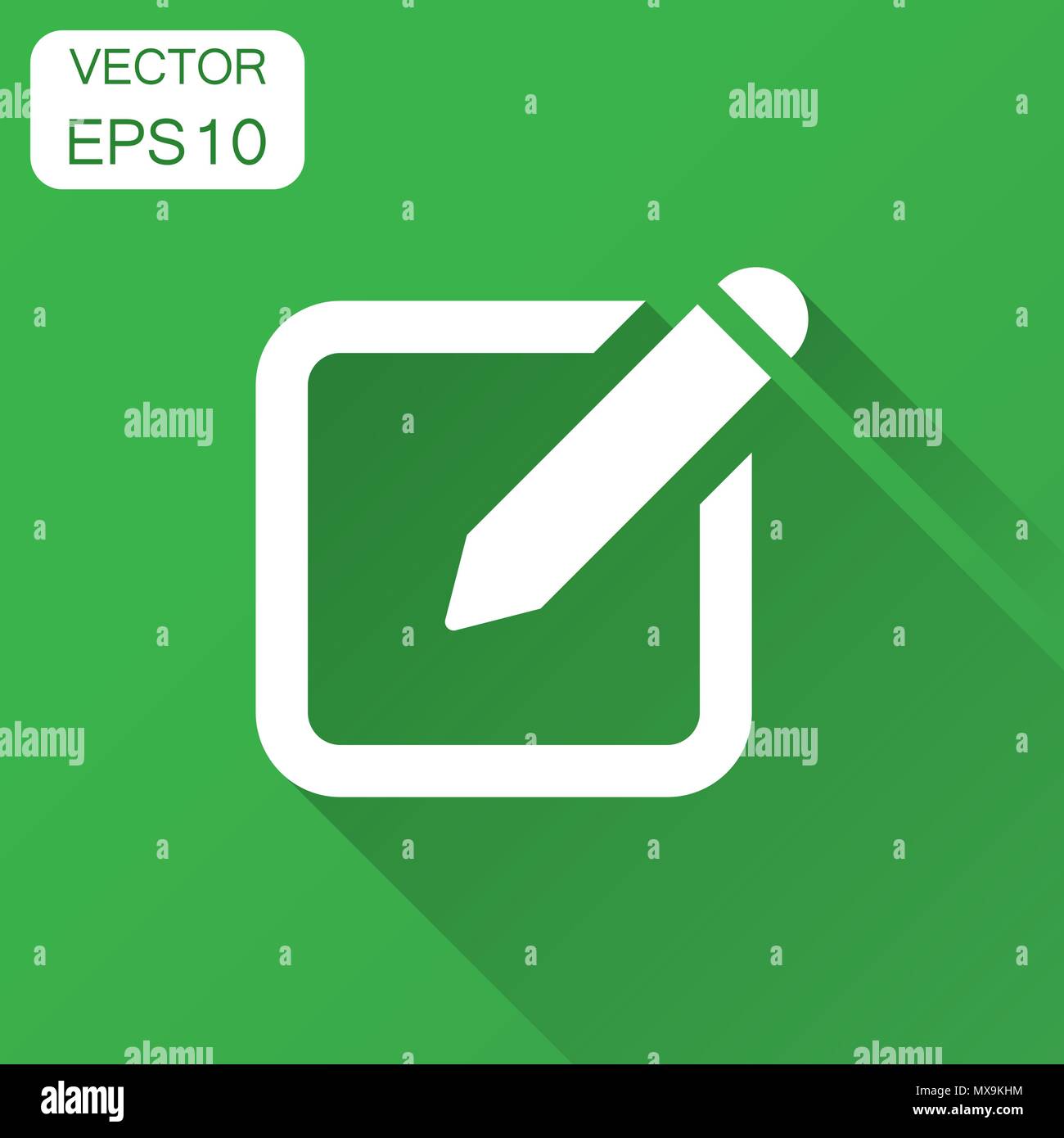 Notepad edit document with pencil icon. Vector illustration with long ...