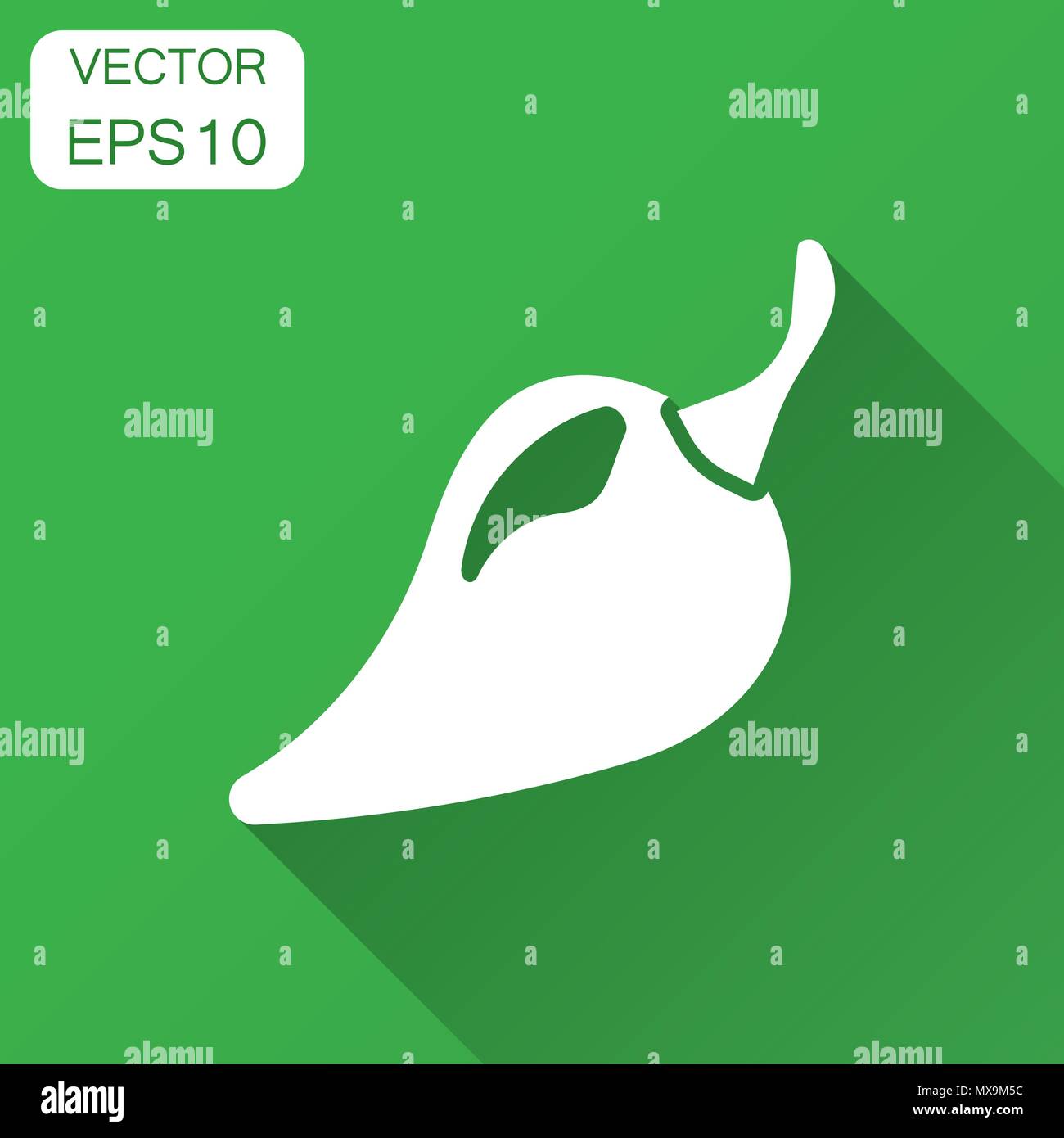 Chili pepper in flat style. Spicy peppers illustration with long shadow ...