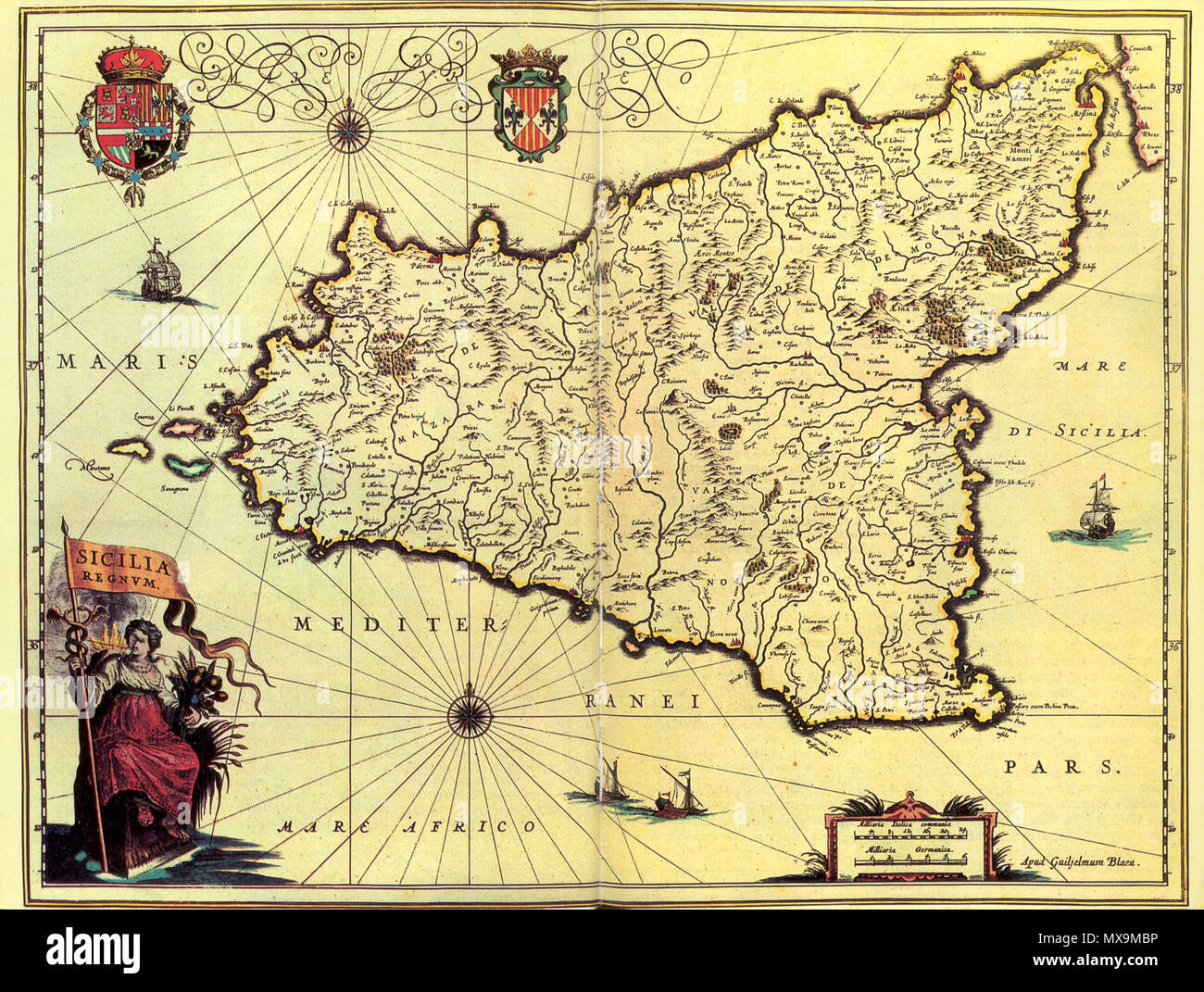 Map of sicily hi-res stock photography and images - Alamy