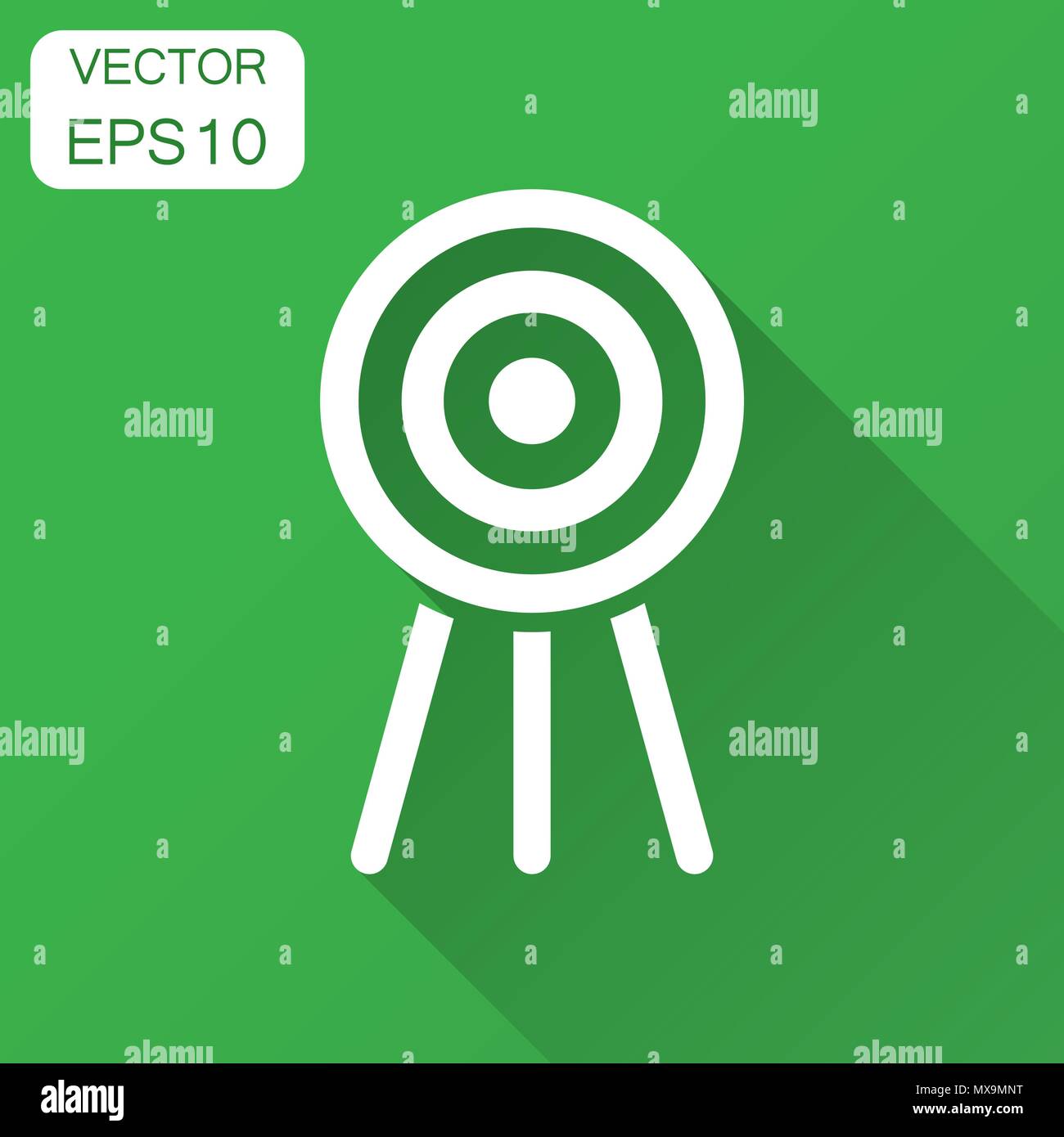 Target Aim Vector Icon In Flat Style Darts Game Illustration With Long