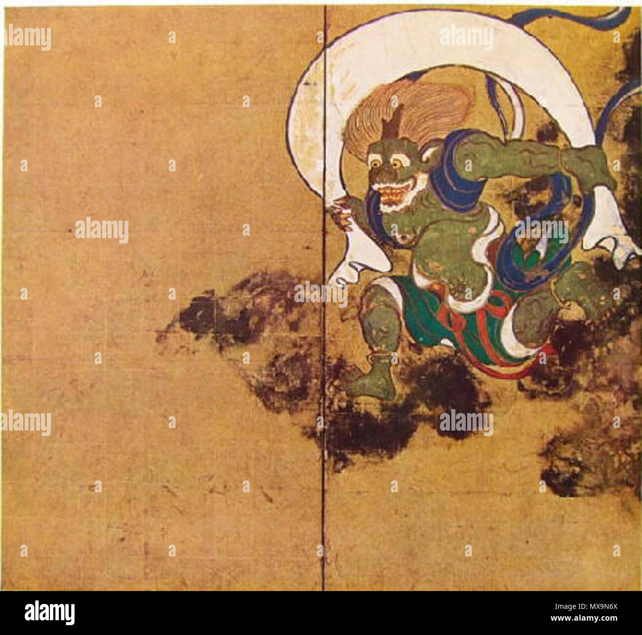 . One Wing'Wind Deity' of Screen Painting ' Wind deity and Thunder ...