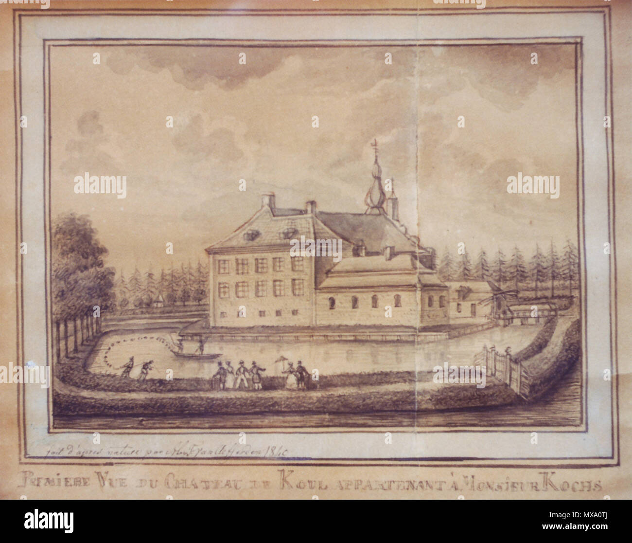 . Deutsch: Nordseite des Hauses Coull in Straelen . 1840. Alexander ...