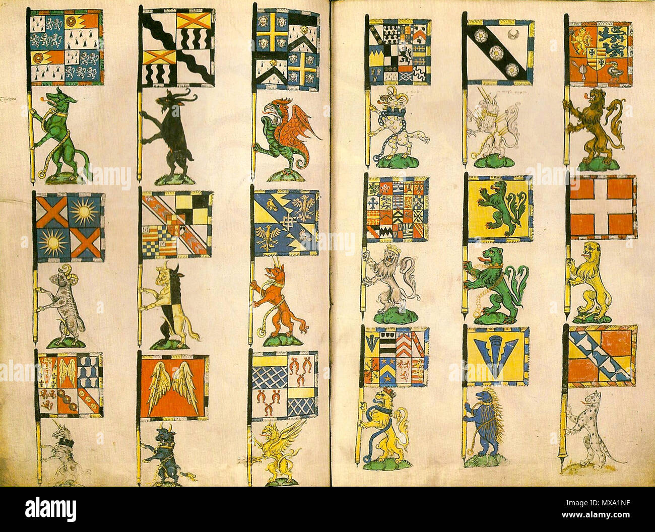 . English: Banners of mid-sixteenth-century Knights of the Order of the ...
