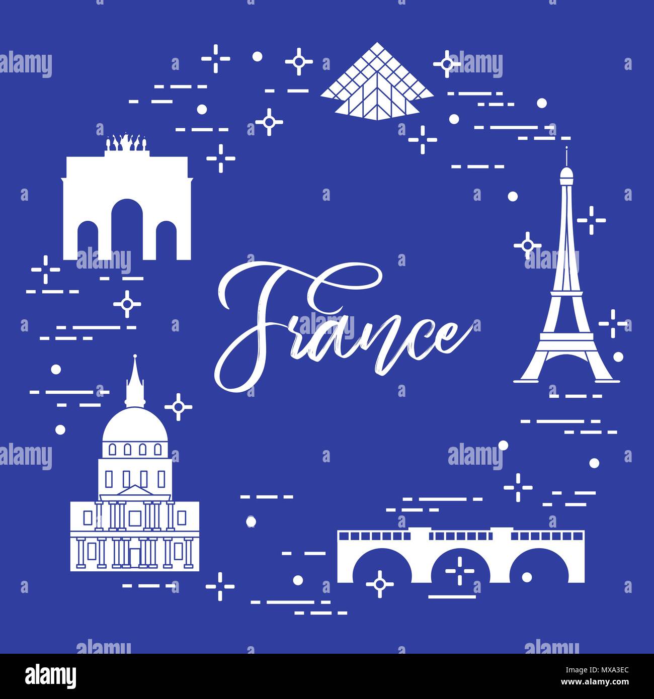 Famous buildings of Paris. Symbols and landmarks. Travel and leisure ...