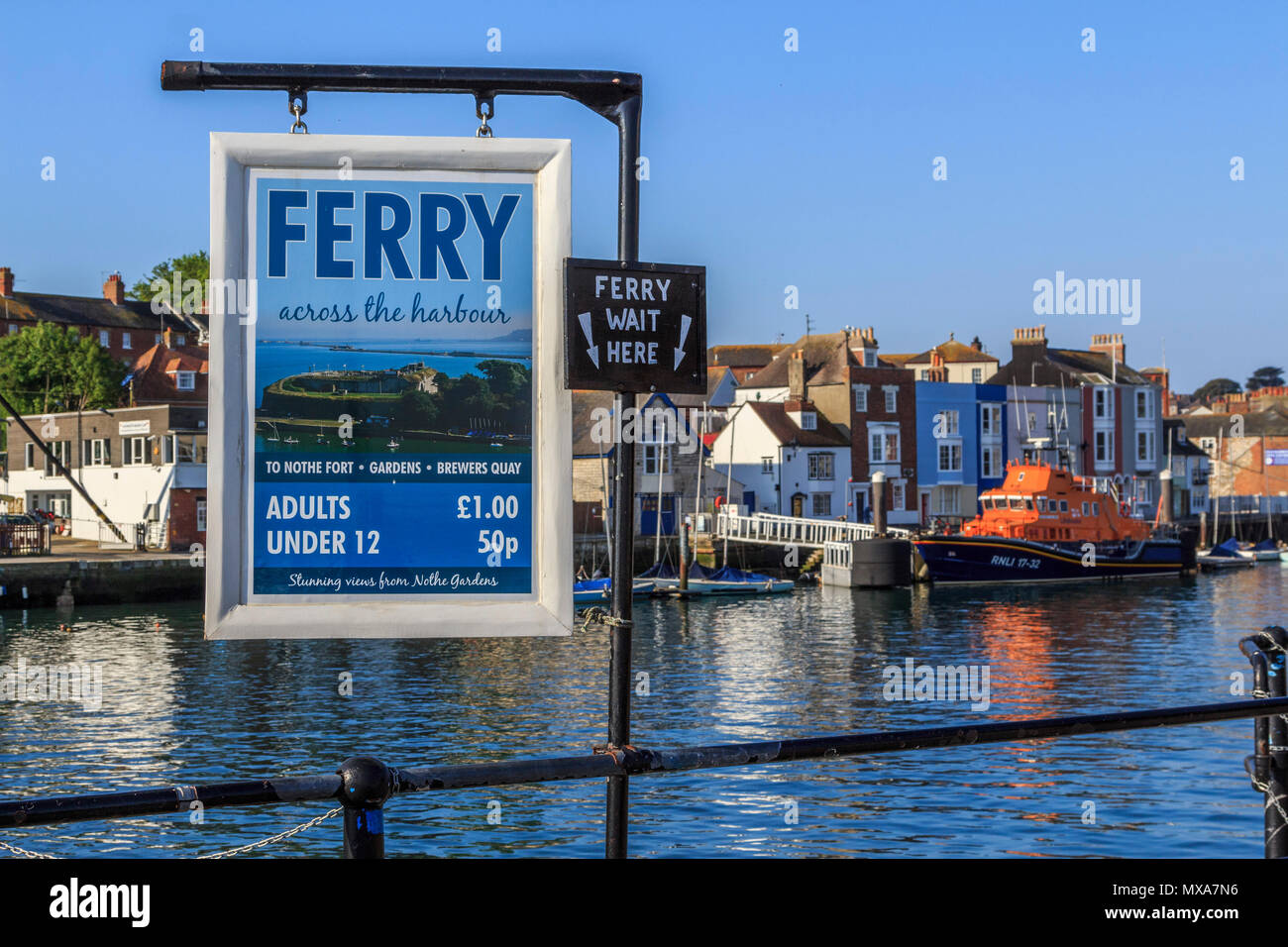 weymouth harbour ferry crossing and holiday seaside town , dorset ...