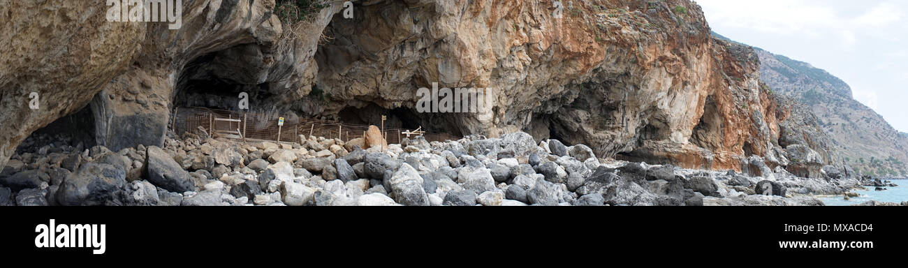 Caves on the south coast of Crete, Greece Stock Photo - Alamy