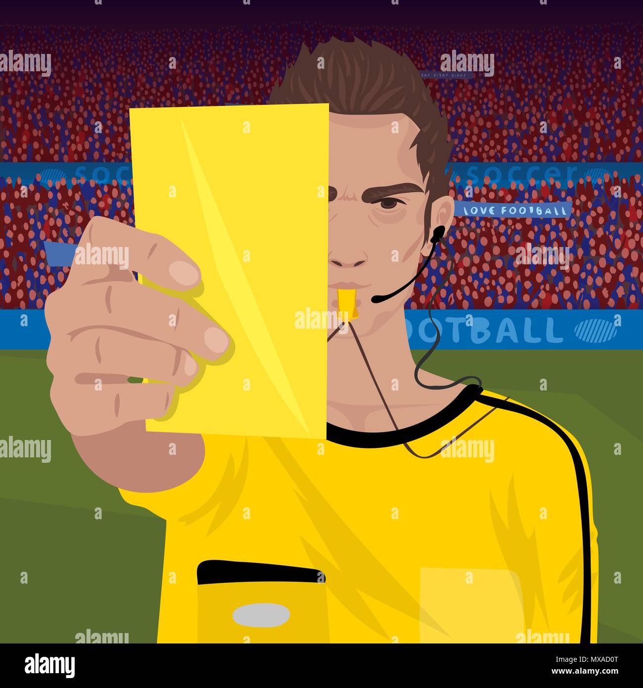 Yellow card foul Stock Vector Images - Alamy