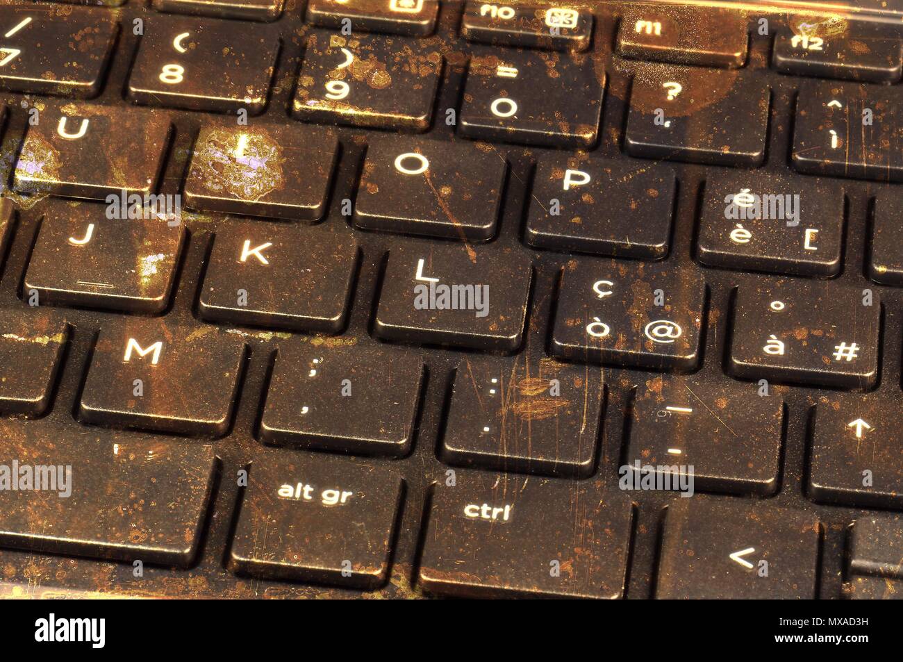 Laptop keyboard in textured grunge style Stock Photo - Alamy