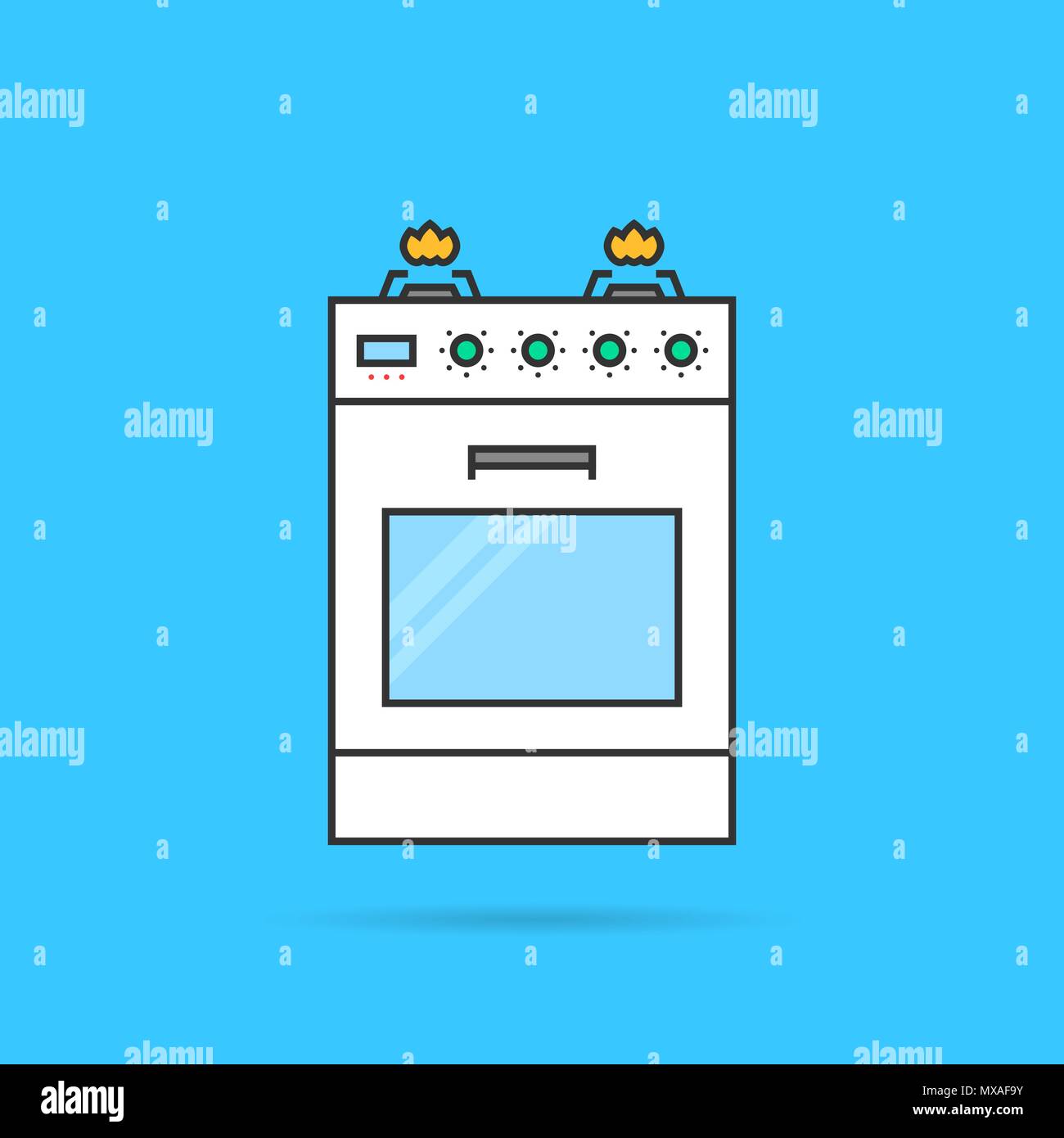 color linear gas stove icon Stock Vector Image & Art - Alamy