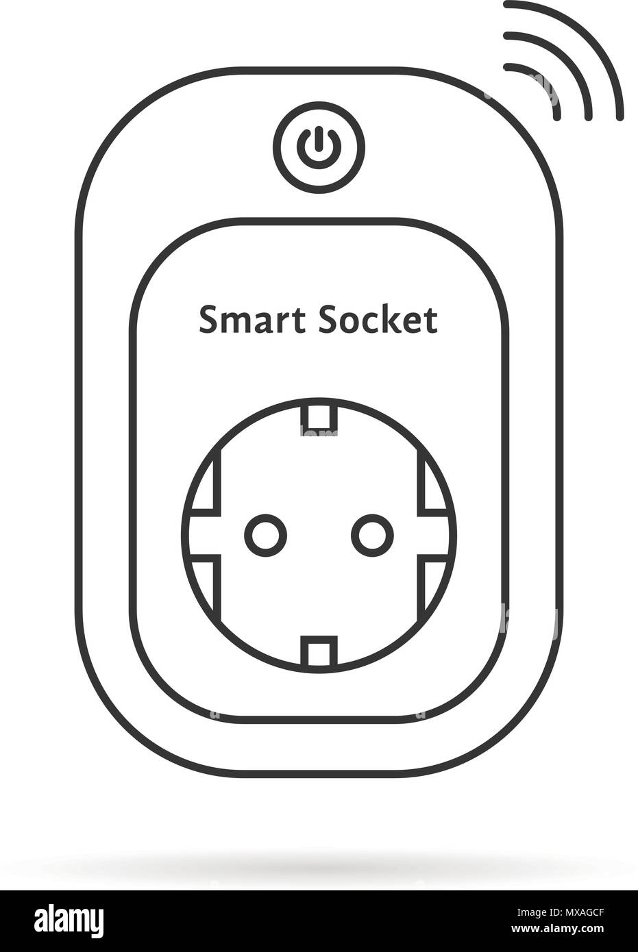 thin line smart power socket Stock Vector Image & Art - Alamy