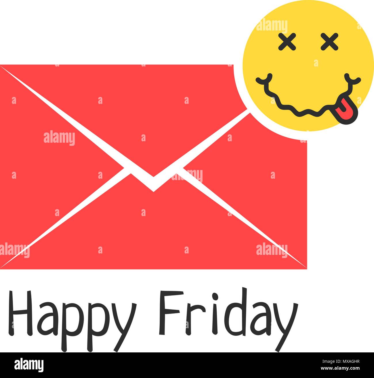 happy friday message with drunk emoji Stock Vector Image & Art - Alamy