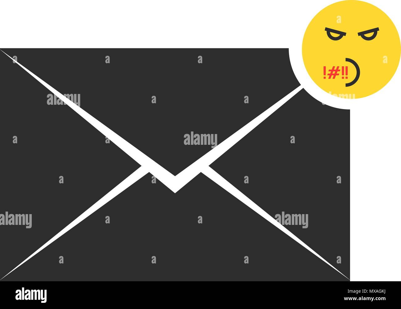 black rude message letter icon with emoji Stock Vector Image & Art - Alamy