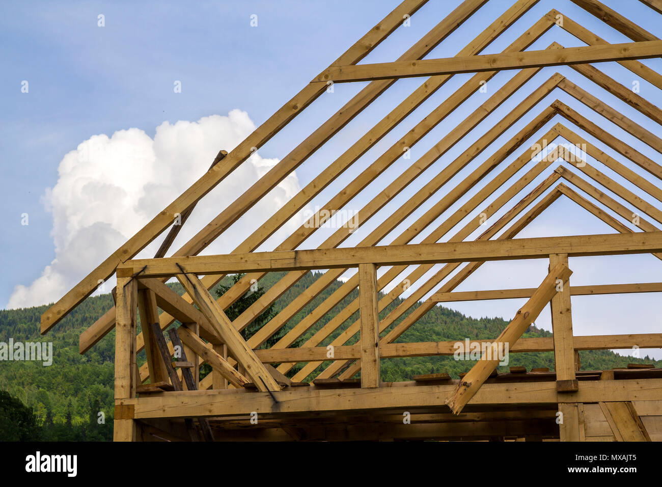 Steep timber frame roof hi-res stock photography and images - Alamy