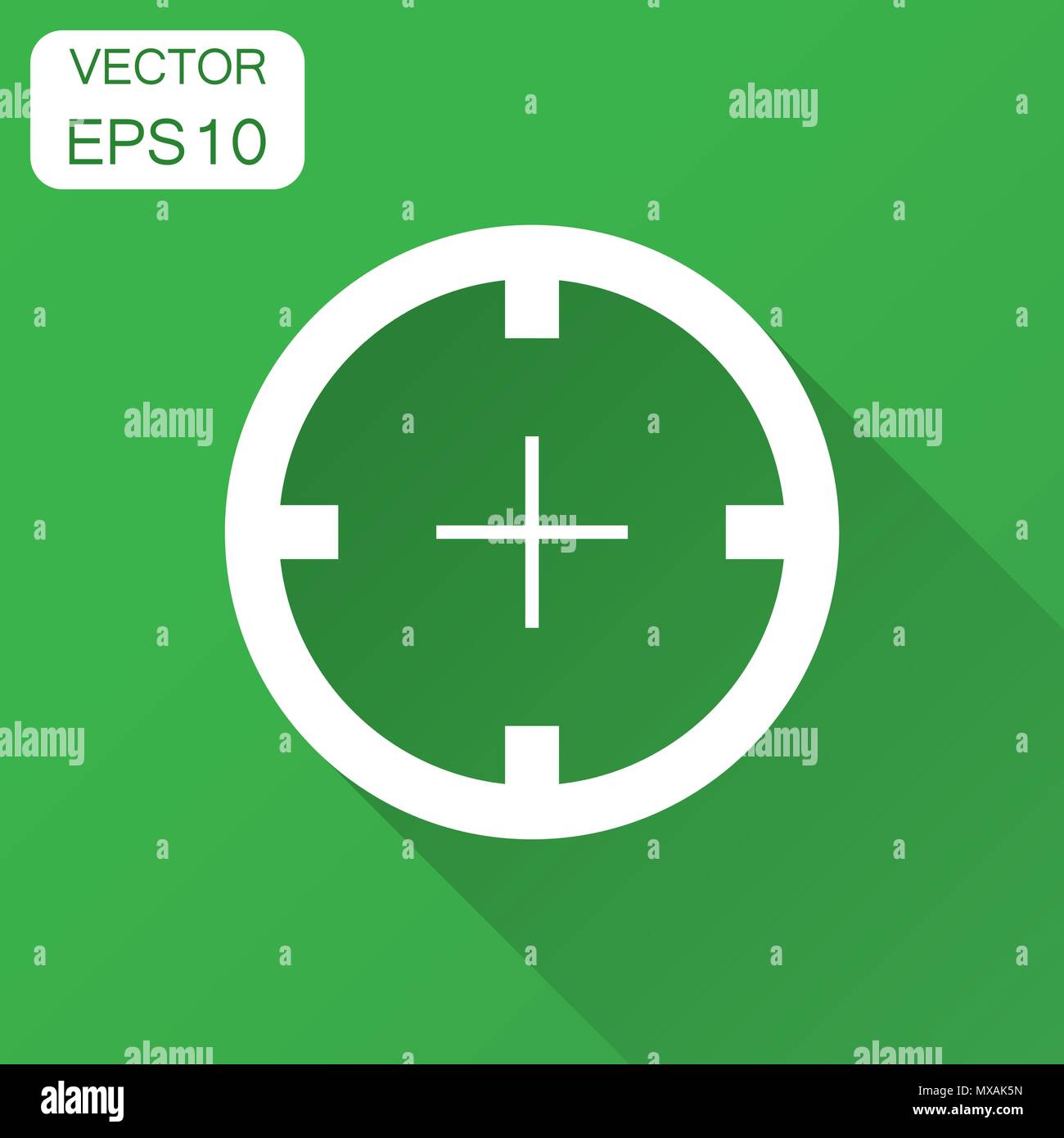 Shooting Target Vector Icon In Flat Style Aim Sniper Symbol