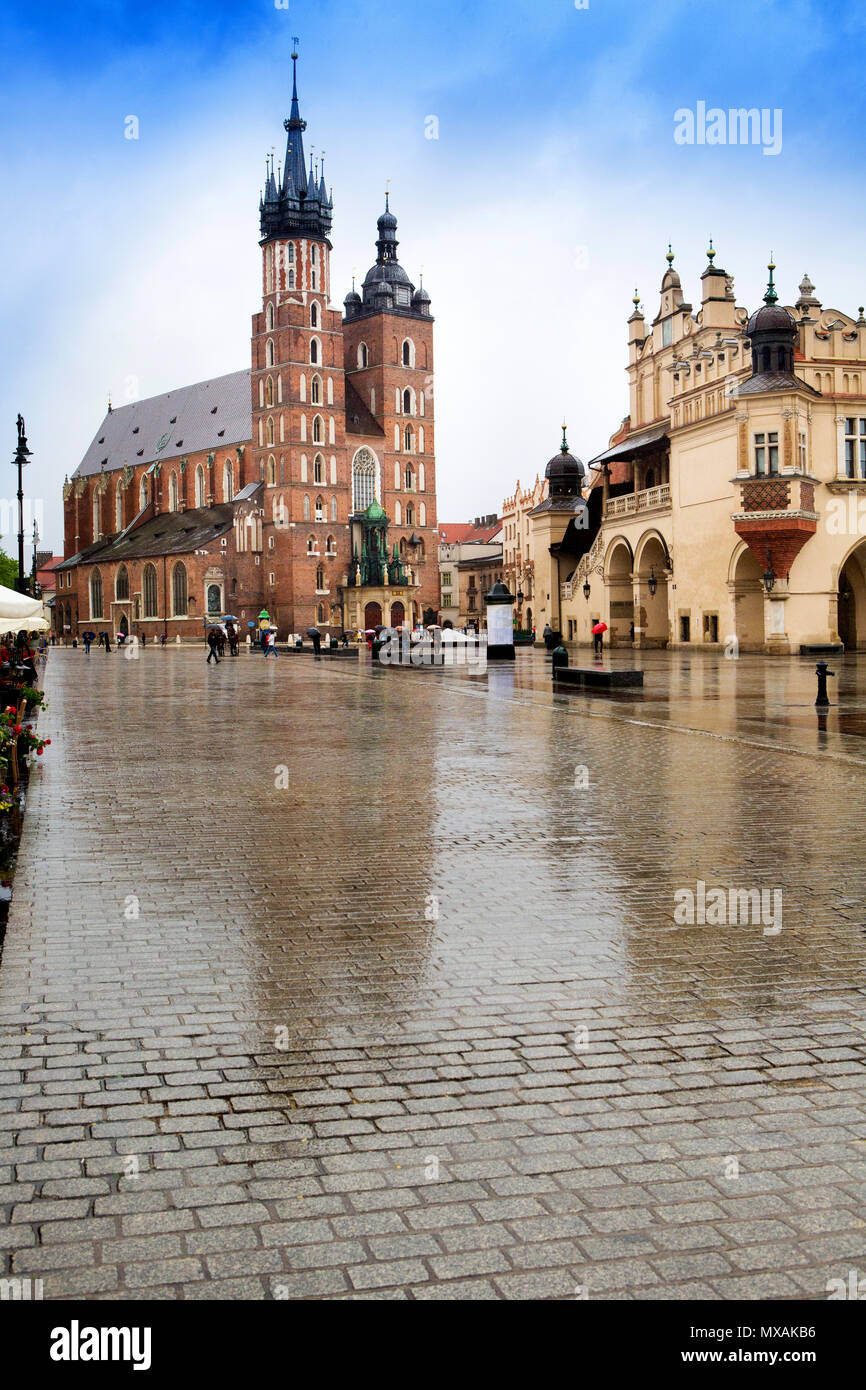A panorama of the Krakow Main Market Square with its architectural ...
