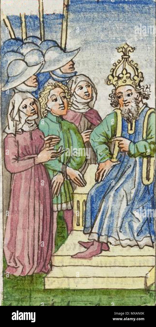 . English: Illustration from Gesta Romanorum. circa 1452. Unknown 295 Image 61r Gesta Romanorum ...