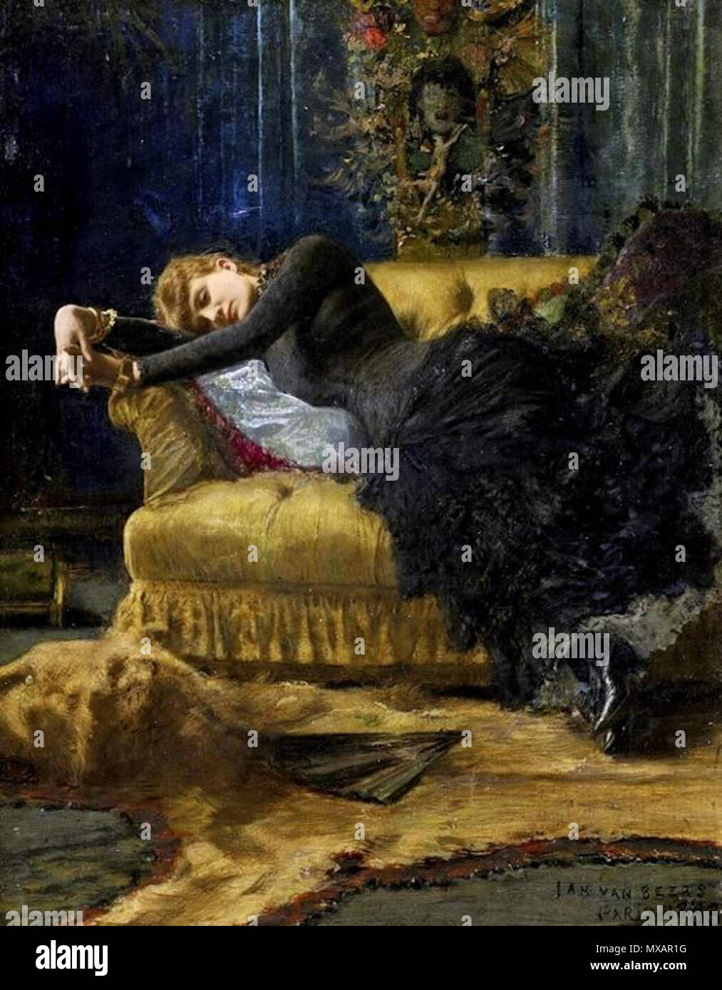 . English: Portrait of a Young Woman . 1883 310 Jan-van-Beers ...