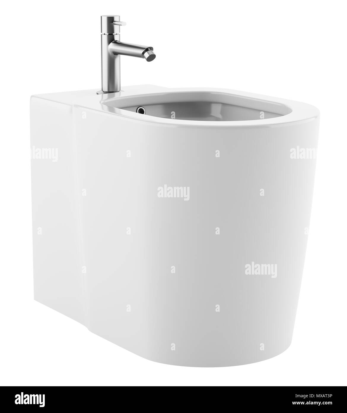 ceramic bidet isolated on white background. 3d illustration Stock Photo ...