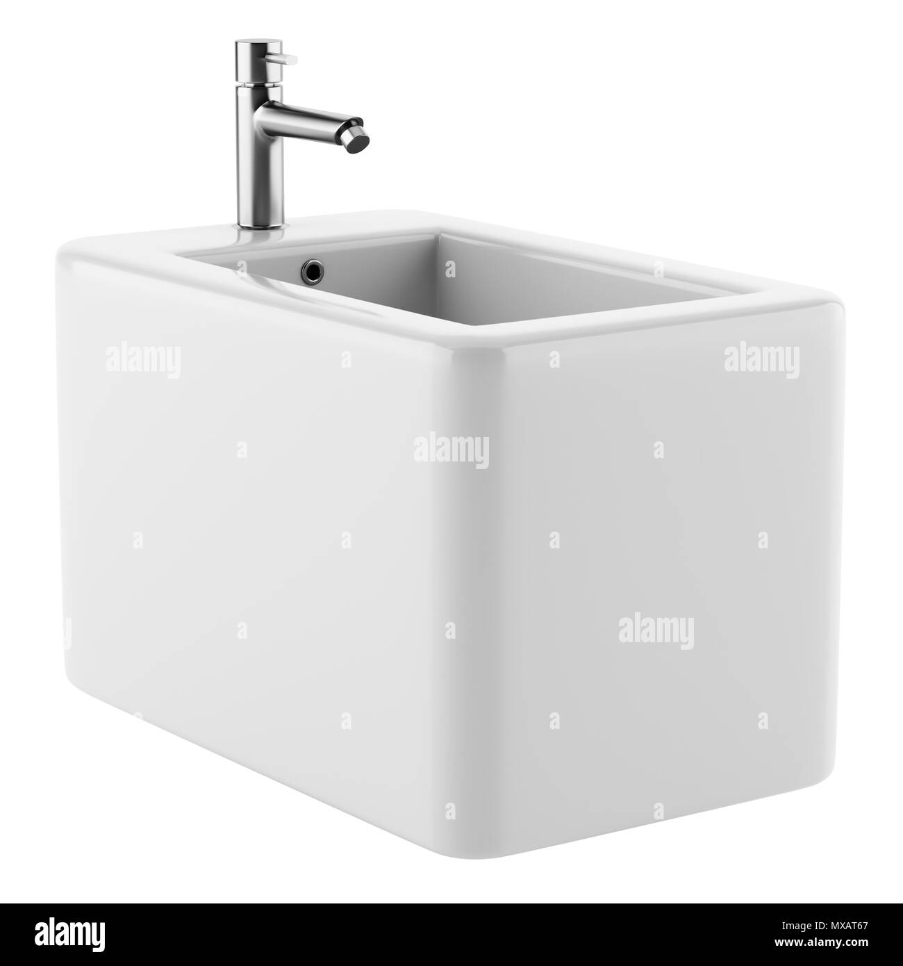 ceramic bidet isolated on white background. 3d illustration Stock Photo ...