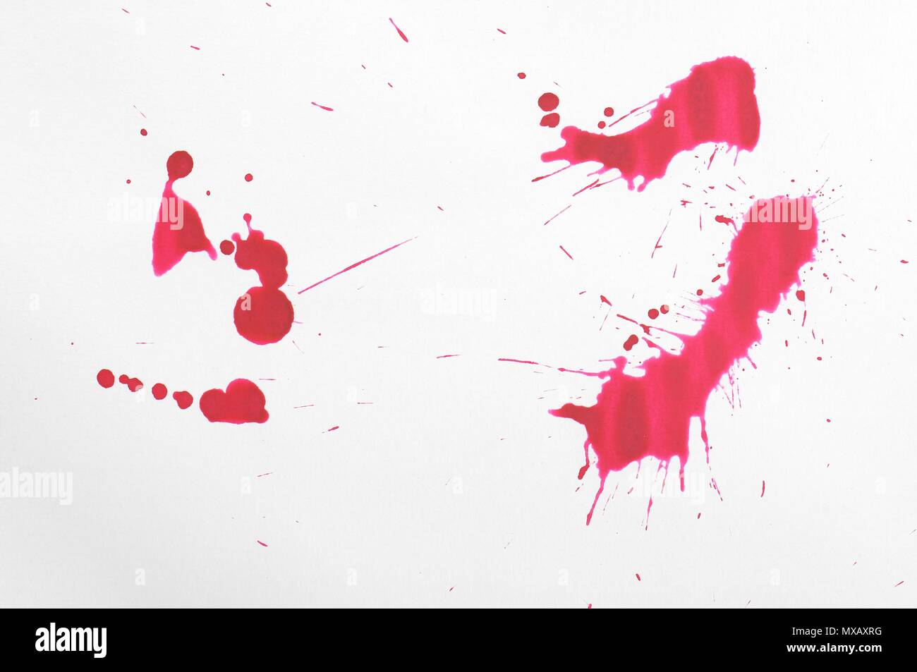 Red ink splash isolated on white cotton paper. Design element Stock ...