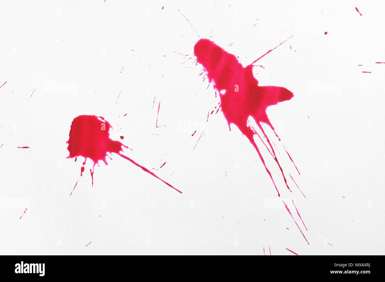 Red ink splash isolated on white cotton paper. Design element Stock ...
