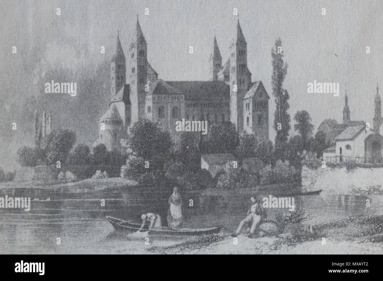 . Speyrer Dom (Kaiserdom) mit neuroanischem Westwerk, Speyer . 1856 ...