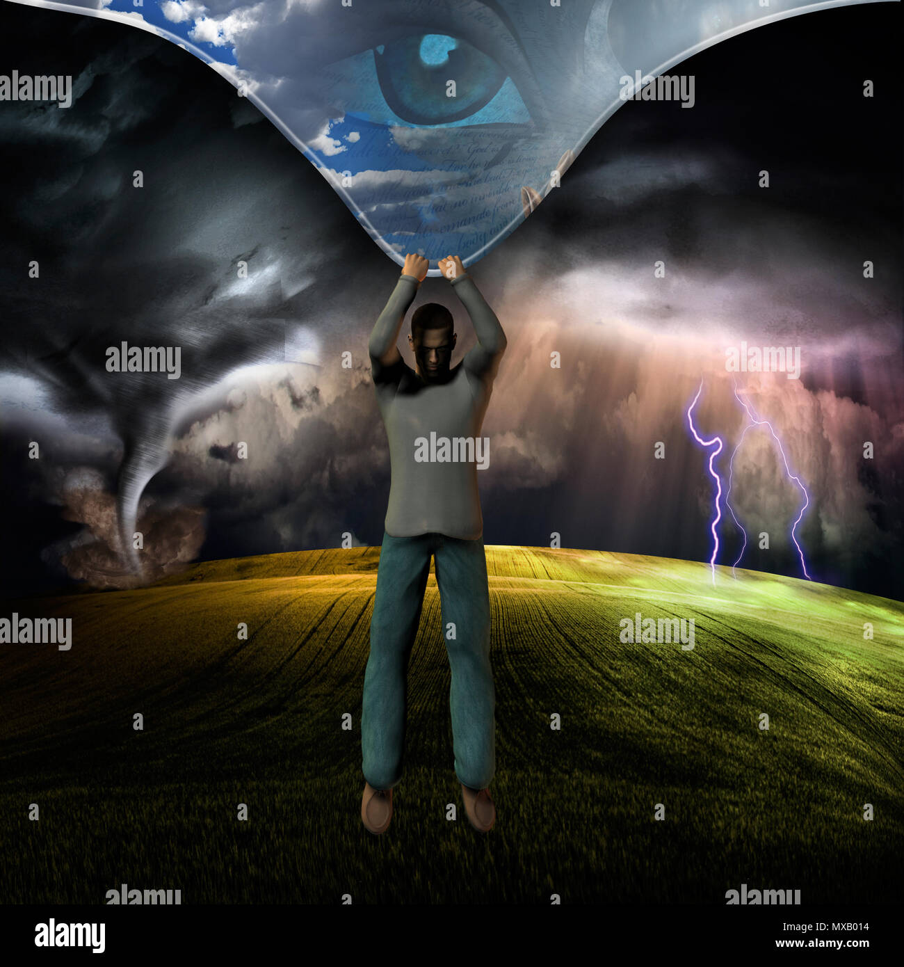 Pulling back the curtain to reveal the other dimension Stock Photo - Alamy