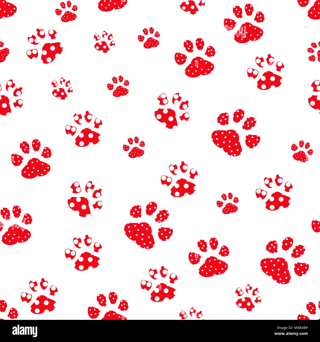 white dog footprints on red background EPS 10 Stock Vector Image & Art ...