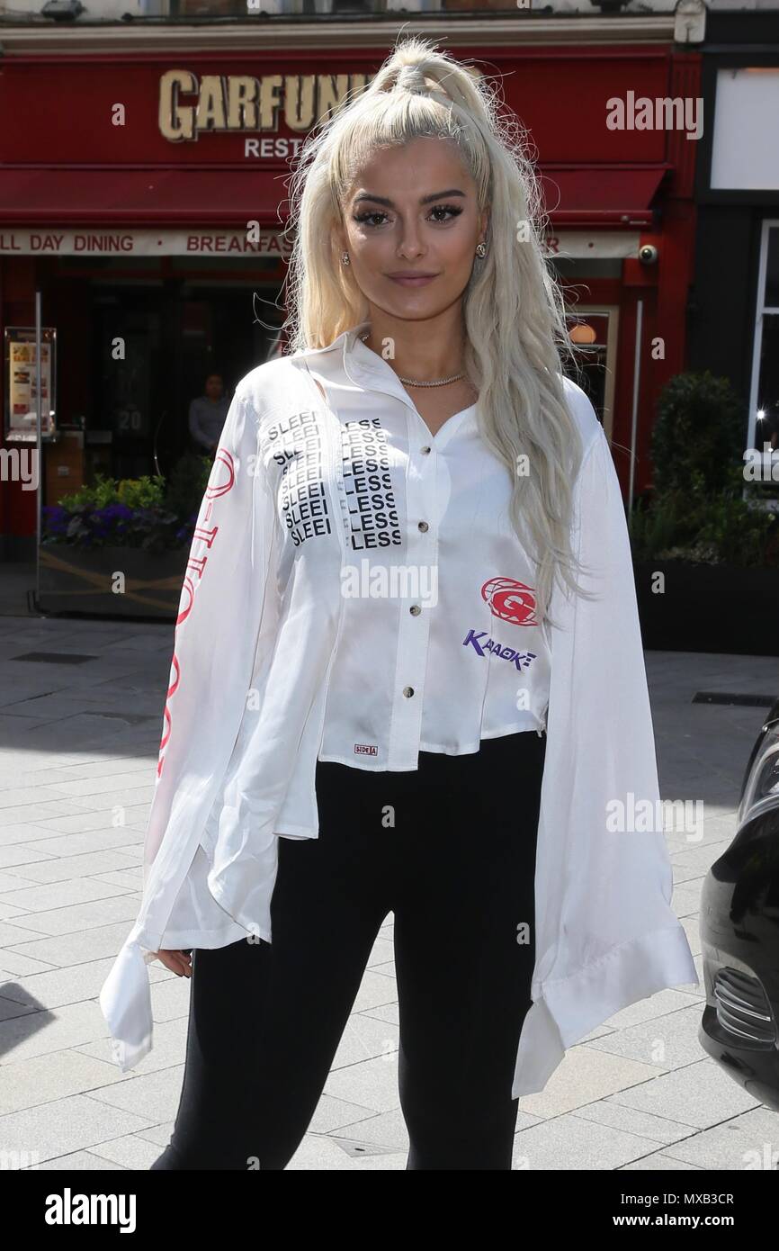 Bebe Rexha seen at Global studios for radio interviews Featuring: Bebe ...