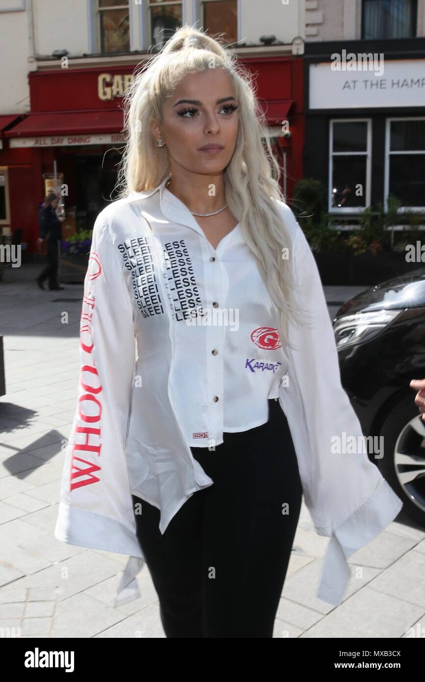 Bebe Rexha seen at Global studios for radio interviews Featuring: Bebe ...