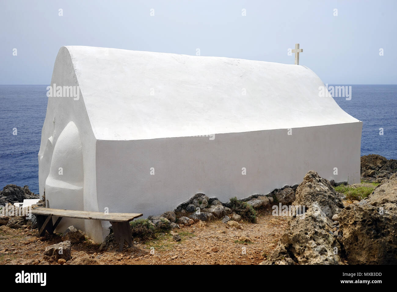 White church on the south coast of Crete, Greece Stock Photo - Alamy