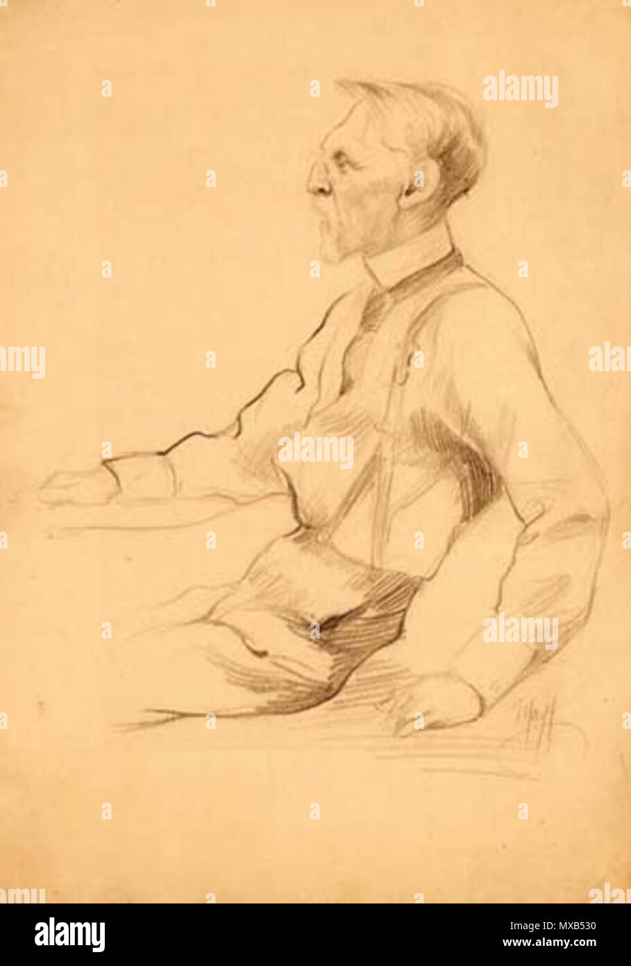 . Caricature sketch of artist Ellsworth Woodward by Robert Bledsoe ...