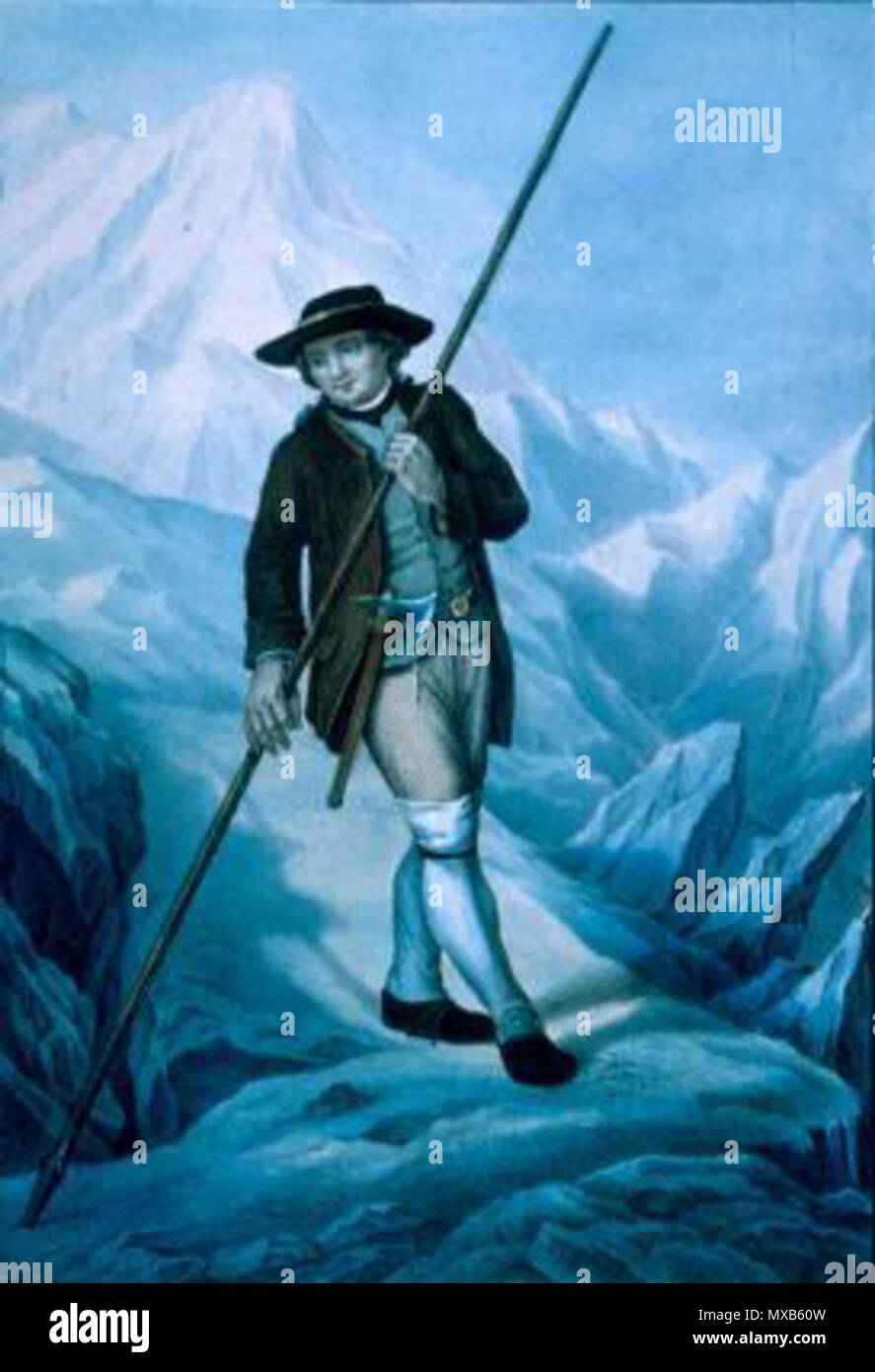 . English: An image of Jacques Balmat, who completed the first ascent ...