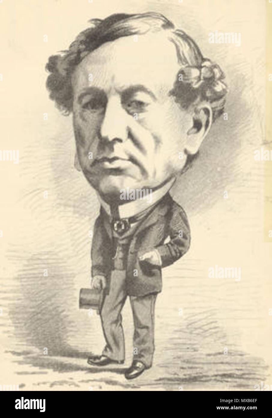 . English: Caricature of James Merry, Scottish Industrialist Politician ...