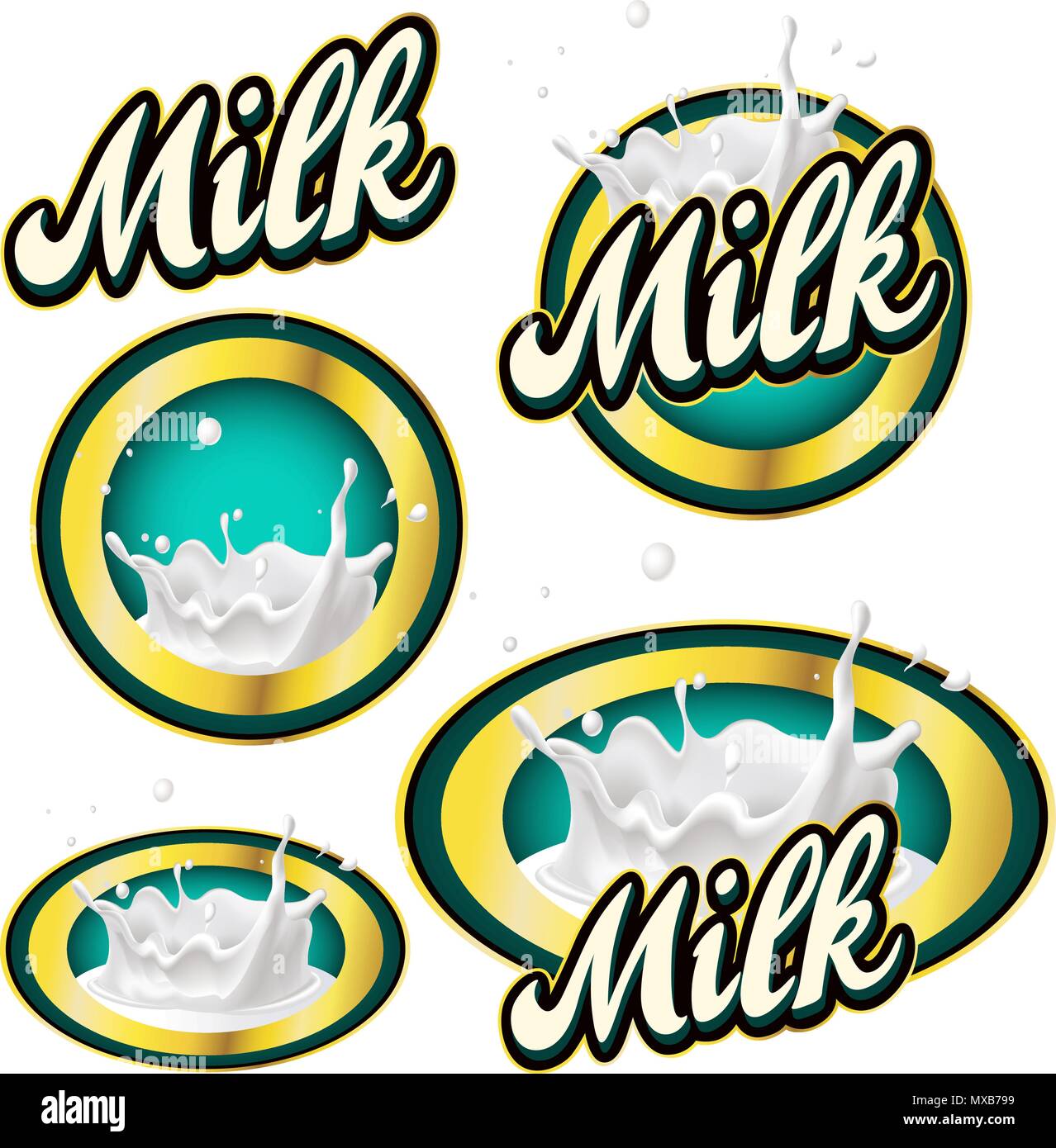 set of milk label - vector Stock Vector Image & Art - Alamy