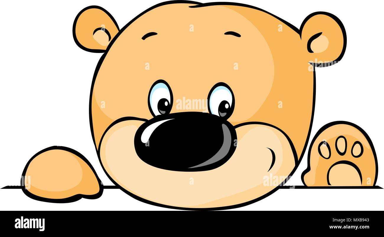Brown Bear Peeking From Behind Stock Vector Images Alamy