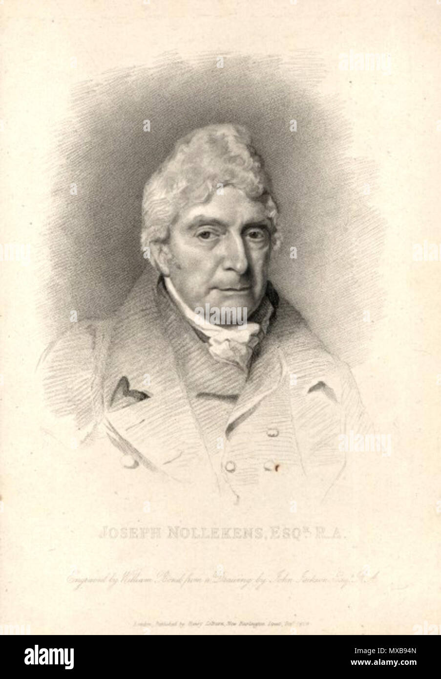 . English: Portrait of Joseph Nollekens RA, stipple engraving, 23 X 15 ...