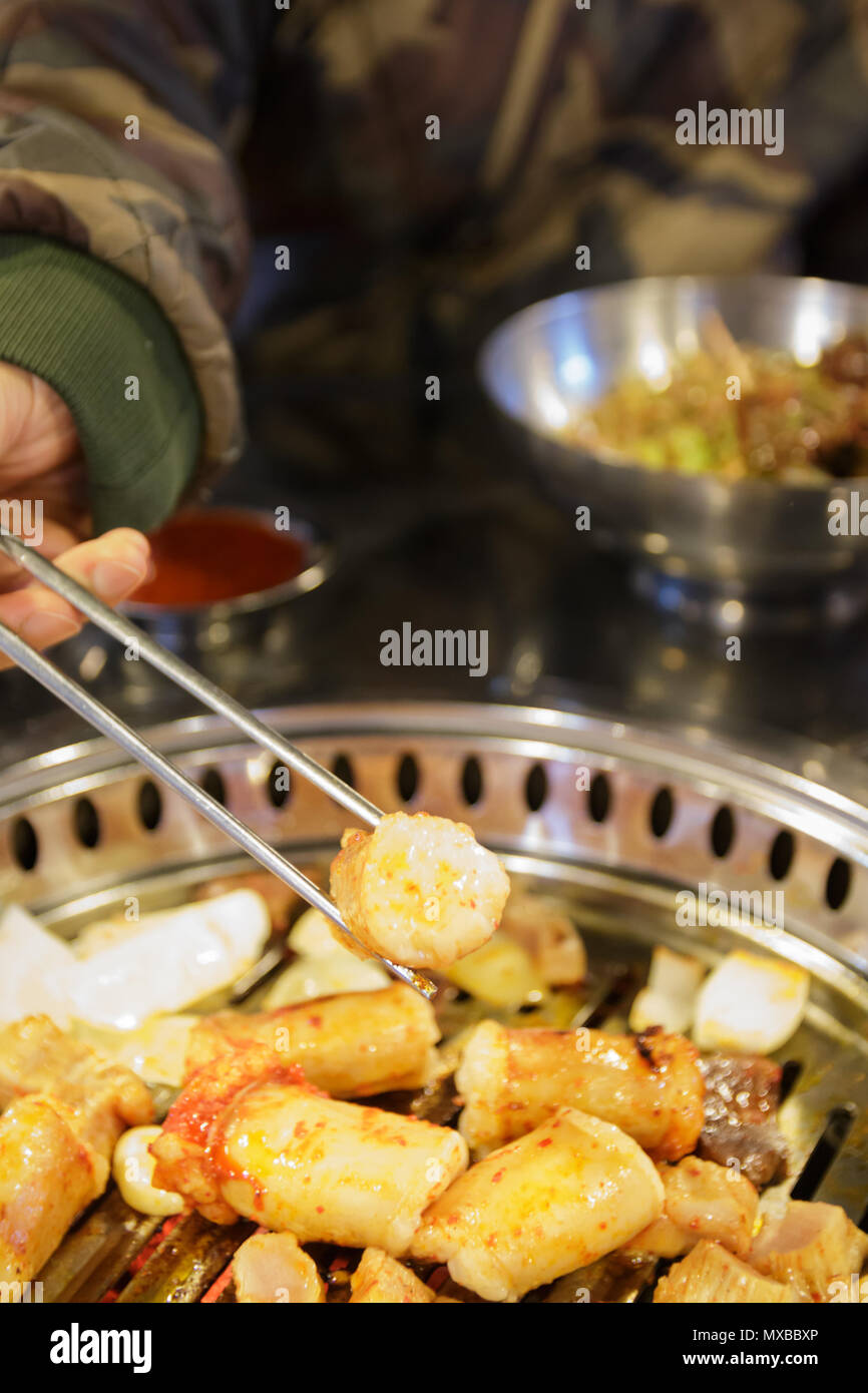 Gopchang-gui, Korean Grilled Beef Tripe Stock Photo - Alamy