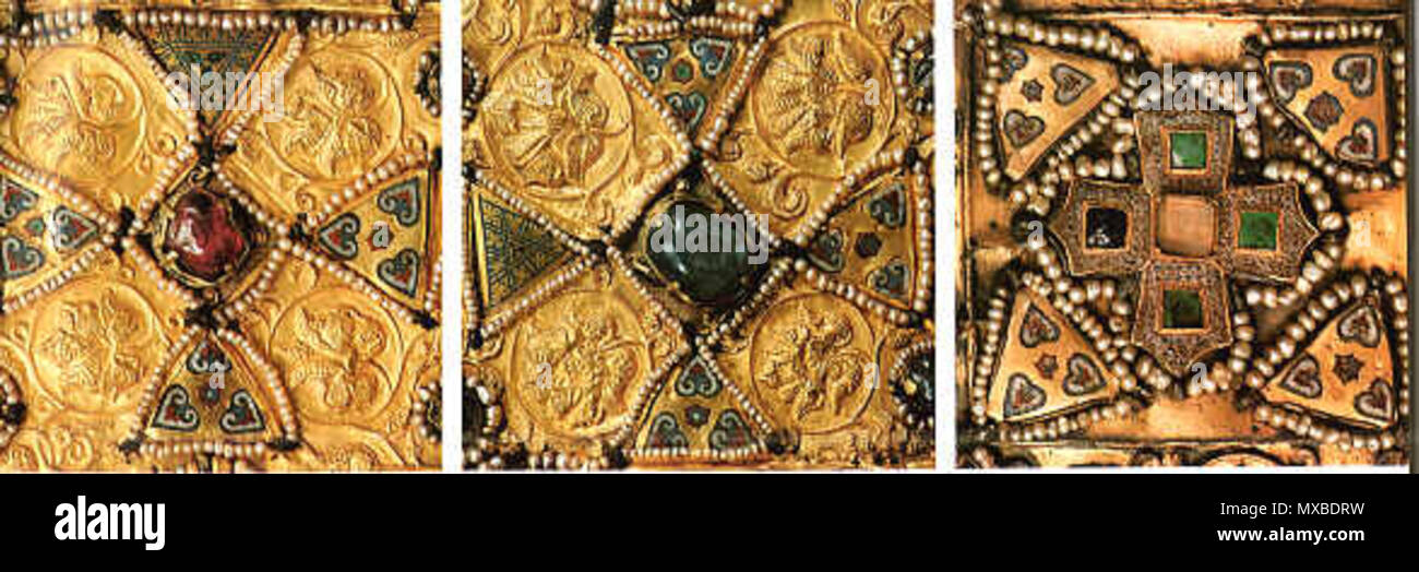 . Khakhuli triptych, medieval artwork from Georgia. Triangles with ...