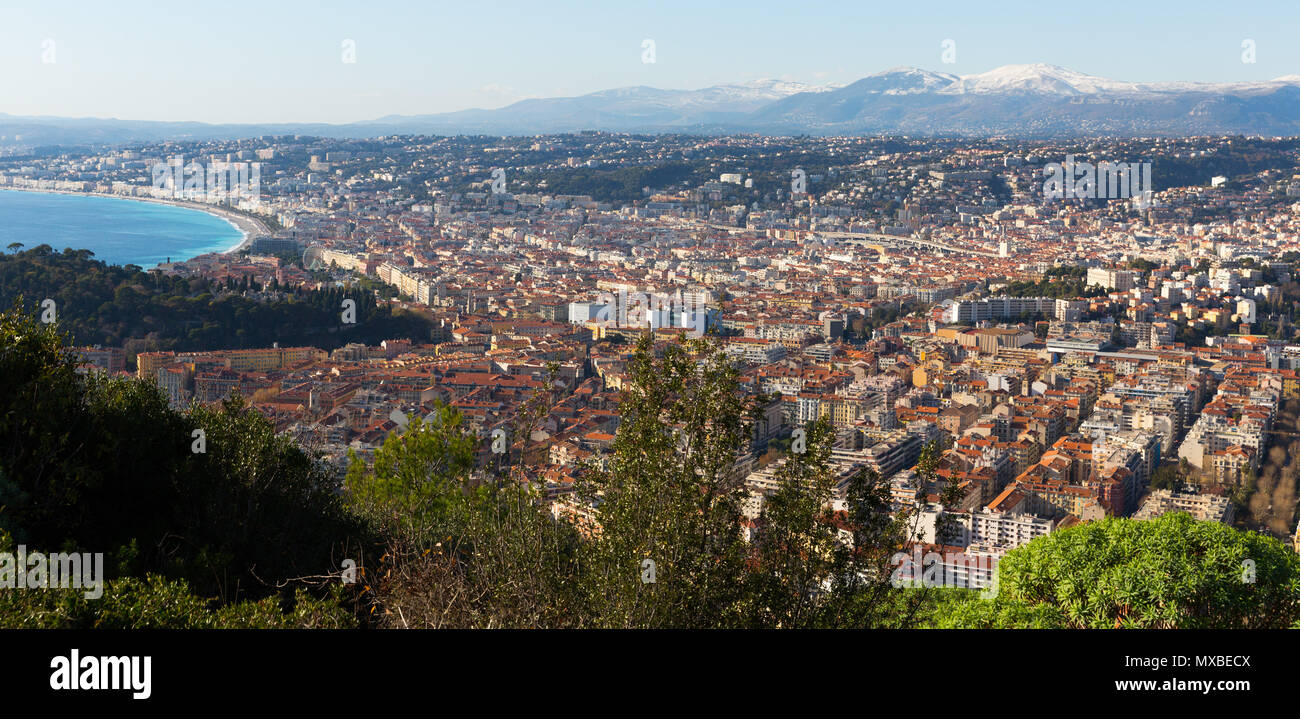 Scenic cityscape of French city of Nice, famed resort on Mediterranean ...