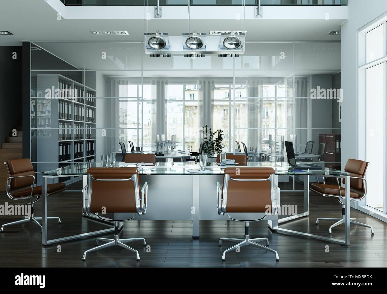 Modern conference room interior design. 3d rendering Stock Photo - Alamy