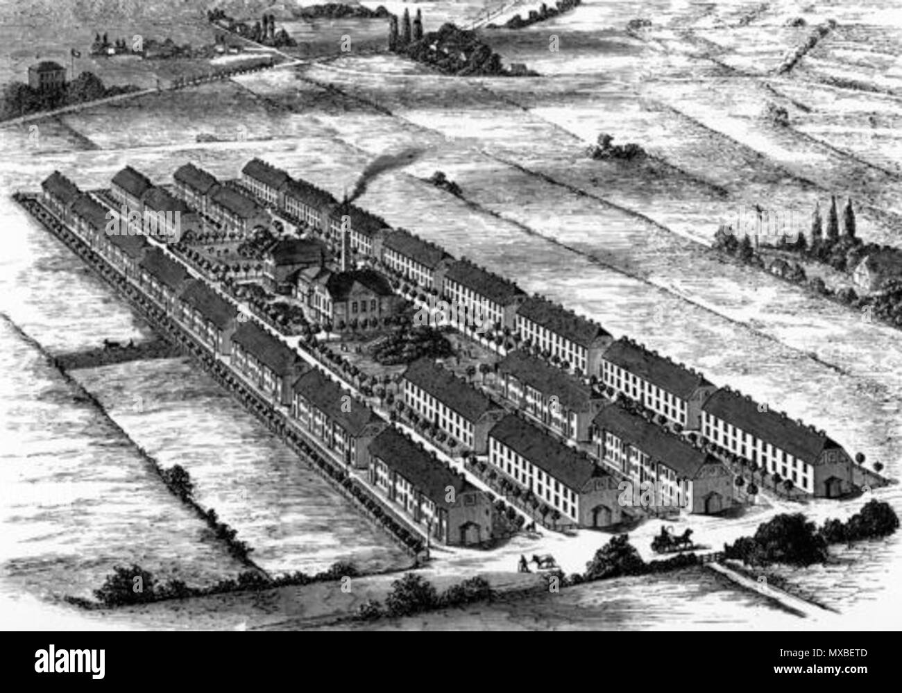 Historic housing development Black and White Stock Photos & Images - Alamy