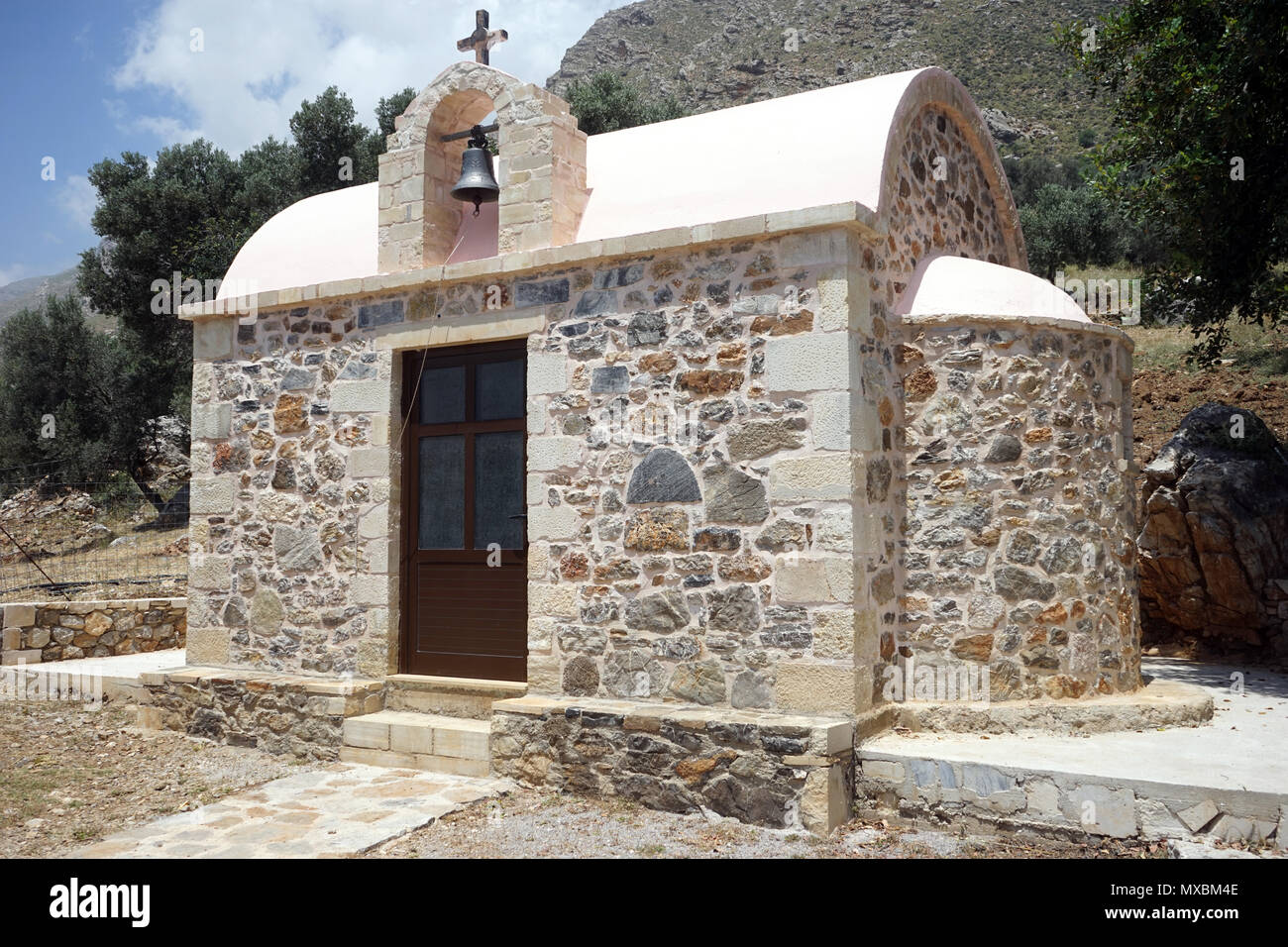Small stone church on the Grete island, Greece Stock Photo - Alamy
