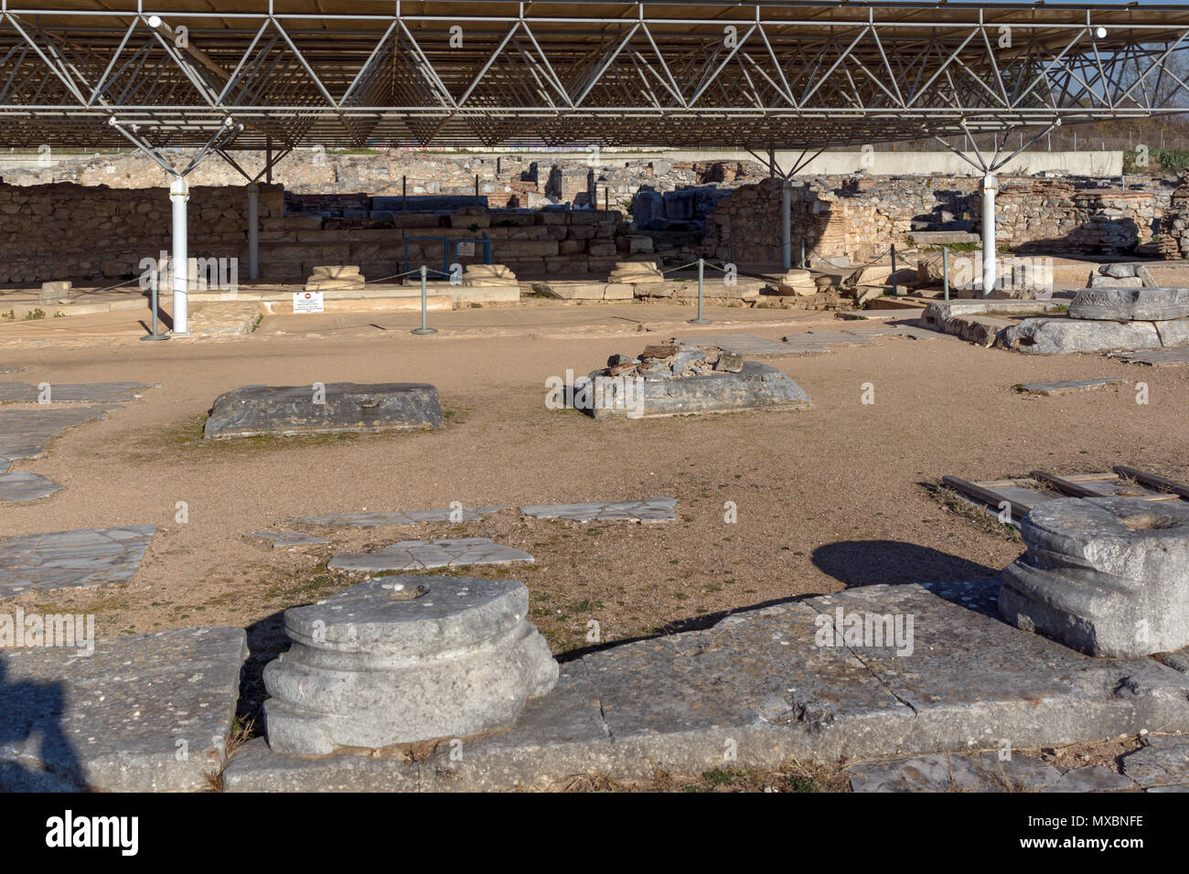 Octagon church in the archaeological area of ancient Philippi, Eastern ...