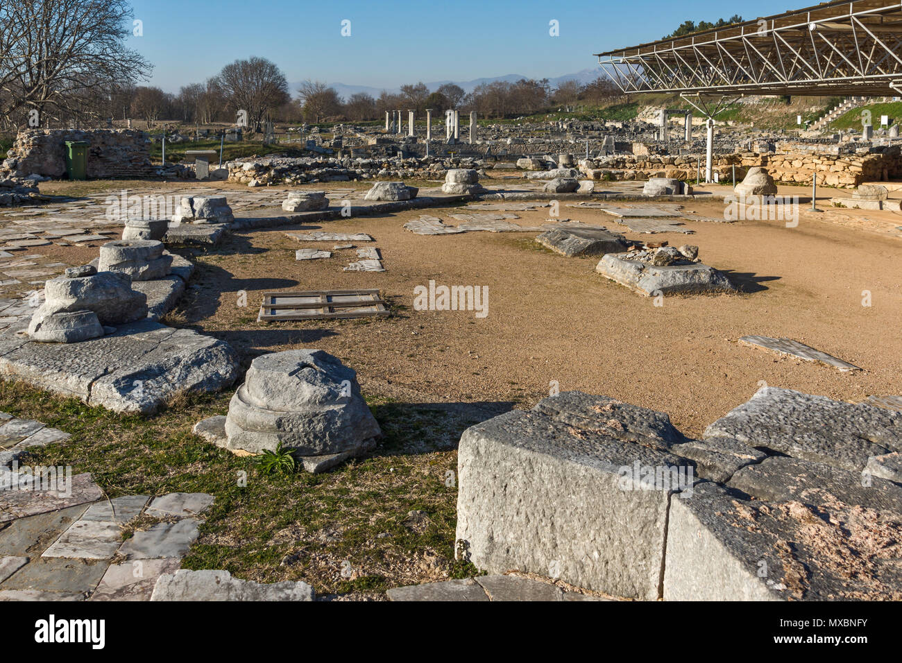Octagon church in the archaeological area of ancient Philippi, Eastern ...