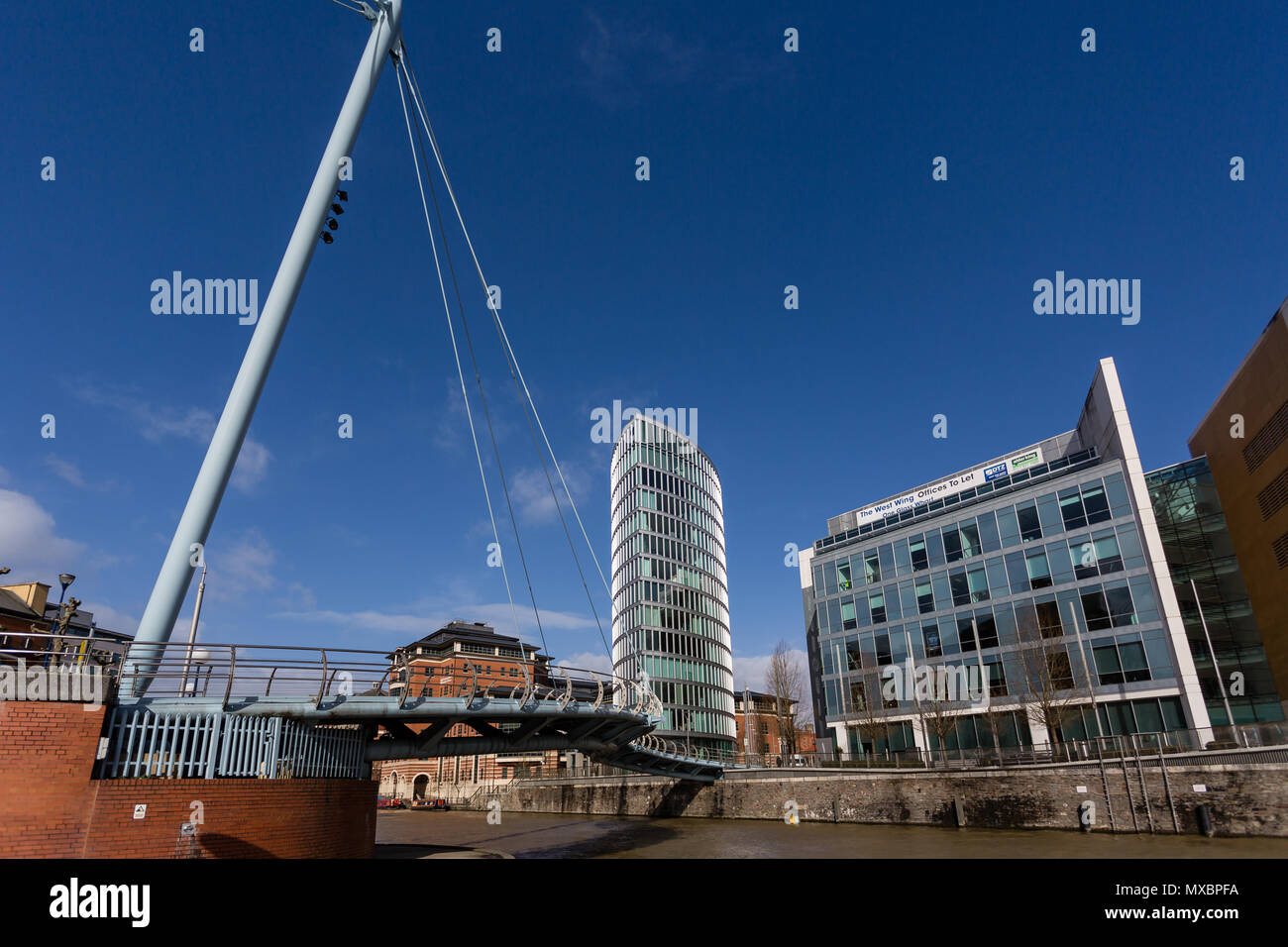 Temple Quay Bridge in Bristol, Somerset, UK taken on 24 February 2015 ...